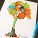 Tree Ink Painting, Colorful Tree Original Painting Alcohol Ink Art, Red ...