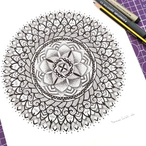 Mandala Drawing Hand Drawing Mandala Original Mandala Picture Sacred ...
