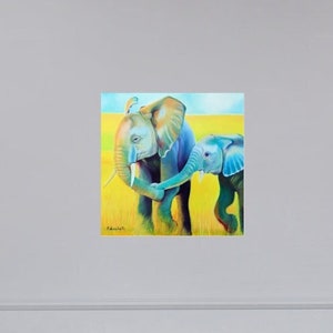 Elephant Poster Print Original Print Elephant Family Nursery - Etsy