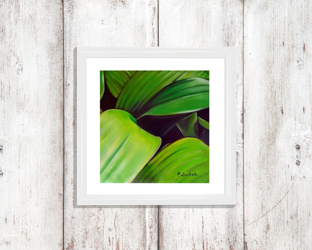 Green Leaves Oil Painting Original Art on Canvas Oil on - Etsy