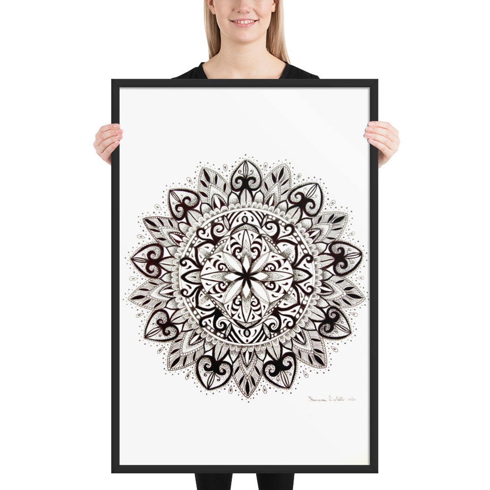 Mandala Wall Art Framed Poster Mandala Ready to Hang - Etsy