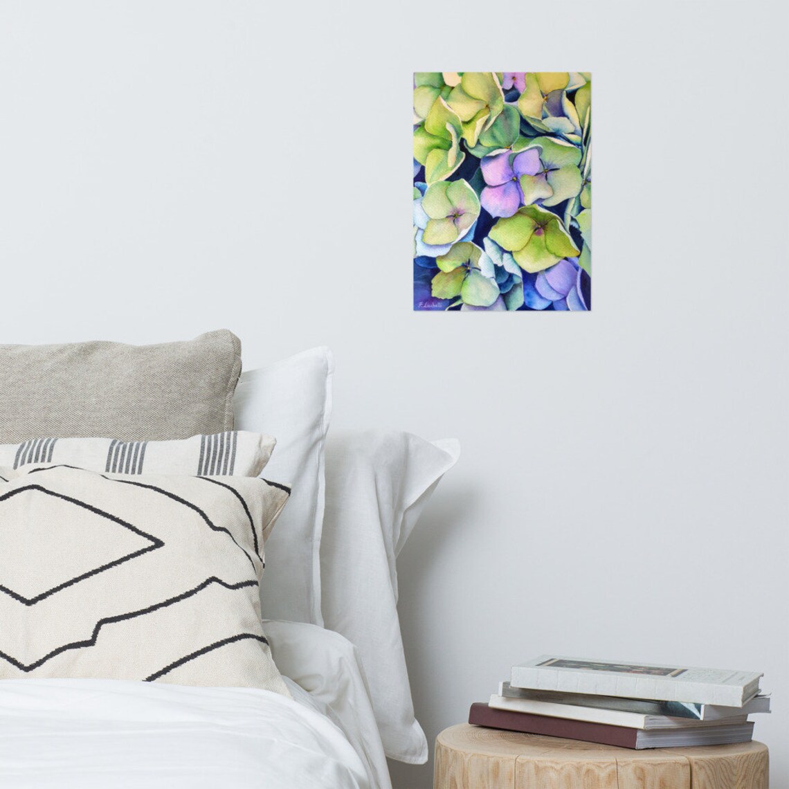 Hydrangea Poster Original Watercolor Print Vertical Print - Etsy