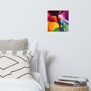 Rainbow Floral Print Tulip Poster 12x12 Inch Square Poster - Etsy