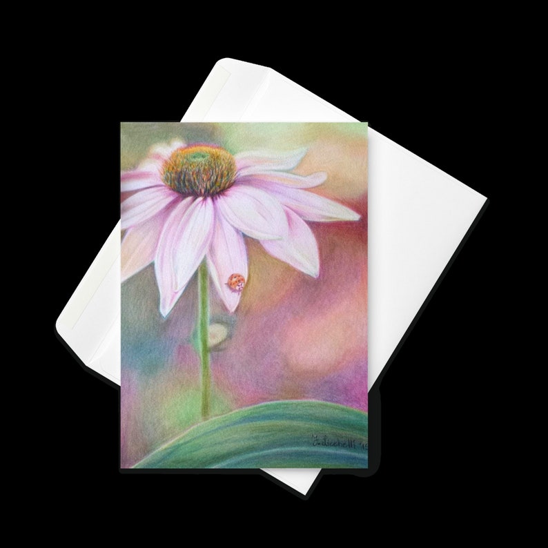 Pink Gerbera Greeting Card Romantic Greeting Card Original - Etsy