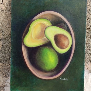 Avocado Paitning Oil on Canvas Avocado Still Life Fruit Painting ...