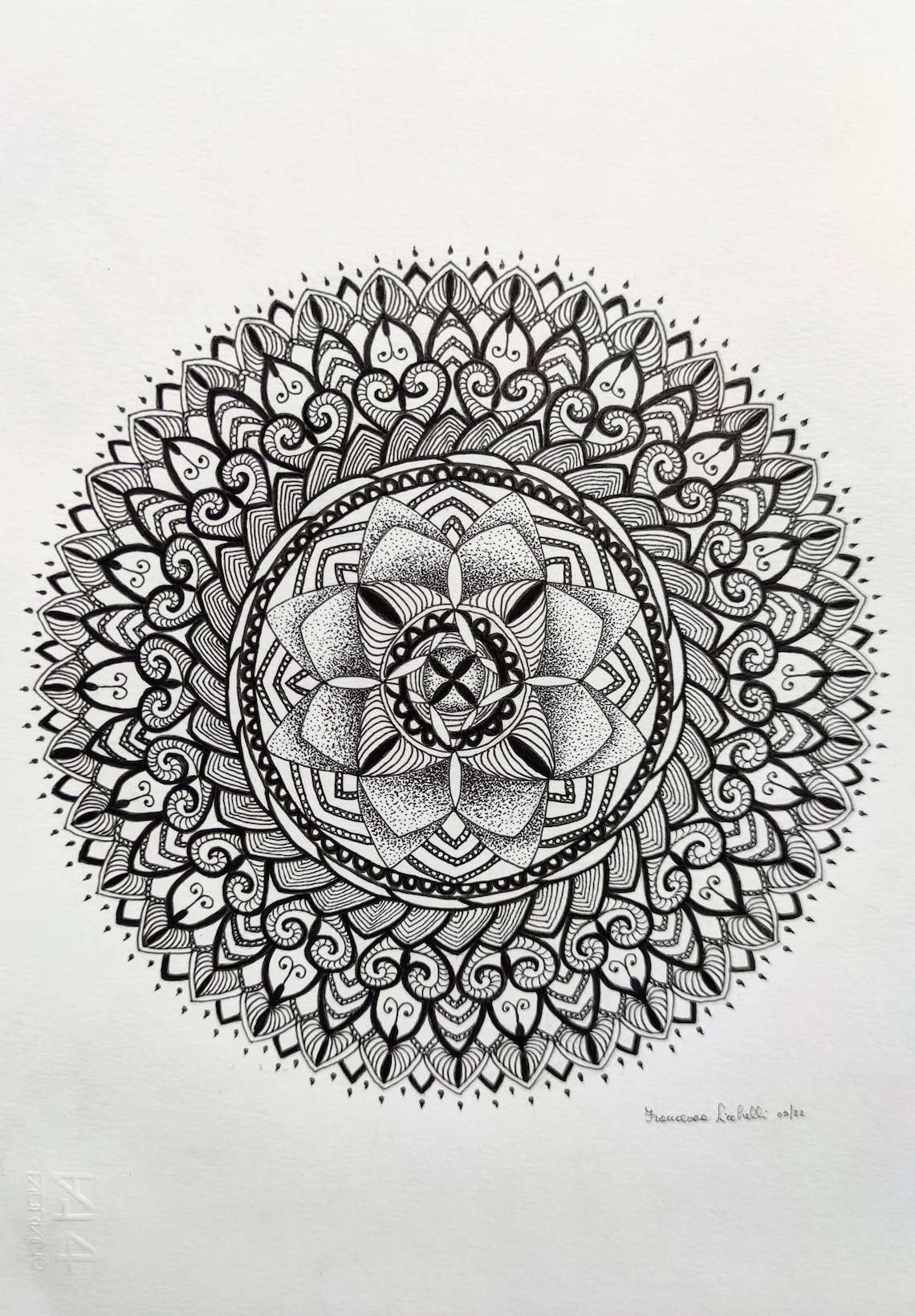 Mandala Drawing Hand Drawing Mandala Original Mandala Picture Sacred ...