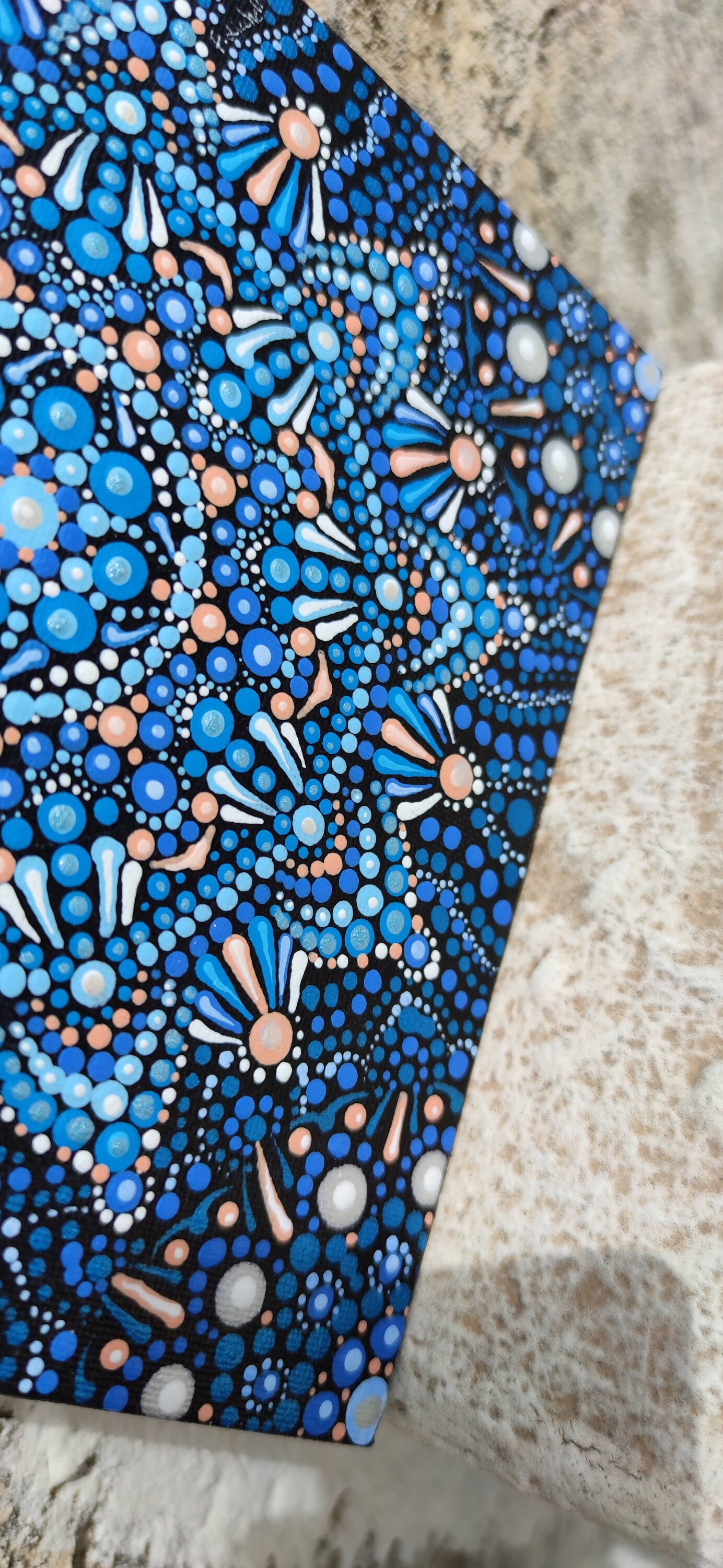 Blue Dot Mandala Original Painting Acrylics on Canvas Board Mandala ...