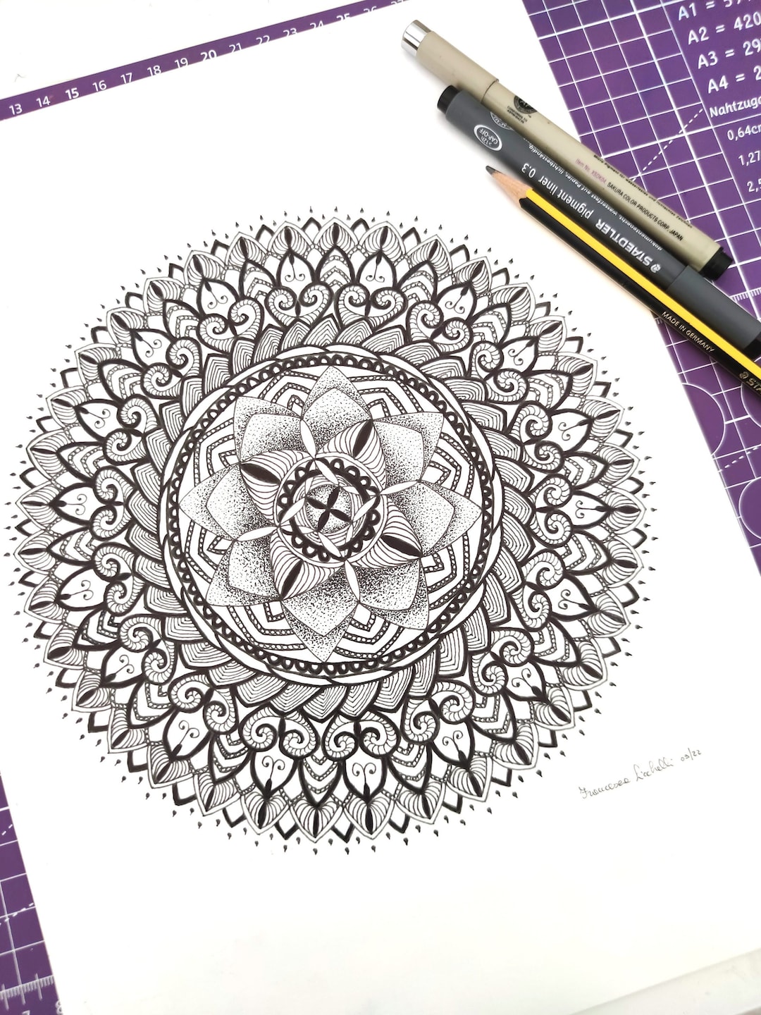 Mandala Drawing Hand Drawing Mandala Original Mandala Picture Sacred ...