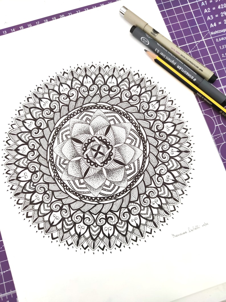 Mandala Drawing Hand Drawing Mandala Original Mandala Picture Sacred ...