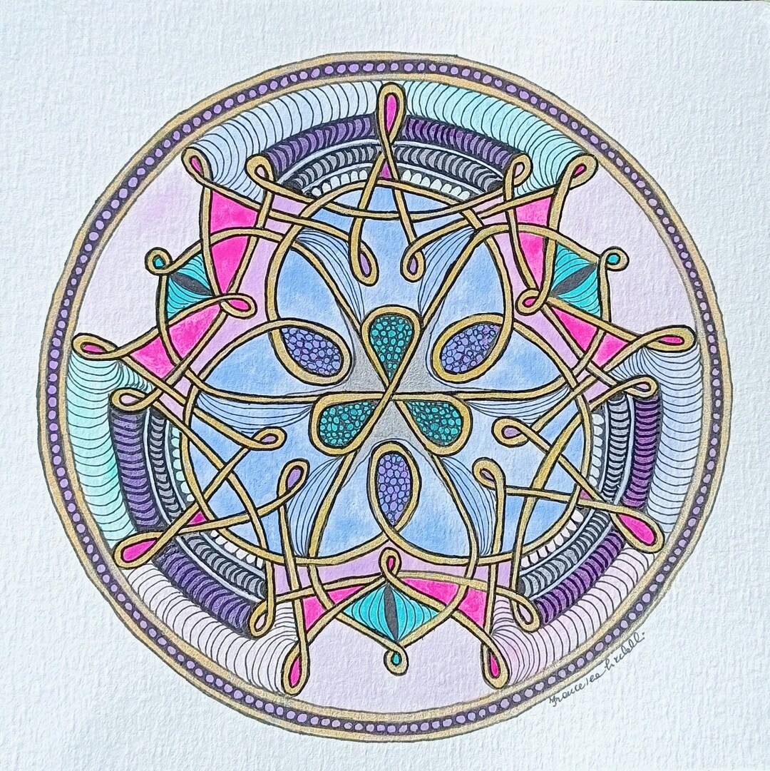 Mandala Painting Acrylic Gouache Hand Drawing Mandala Original Mandala ...