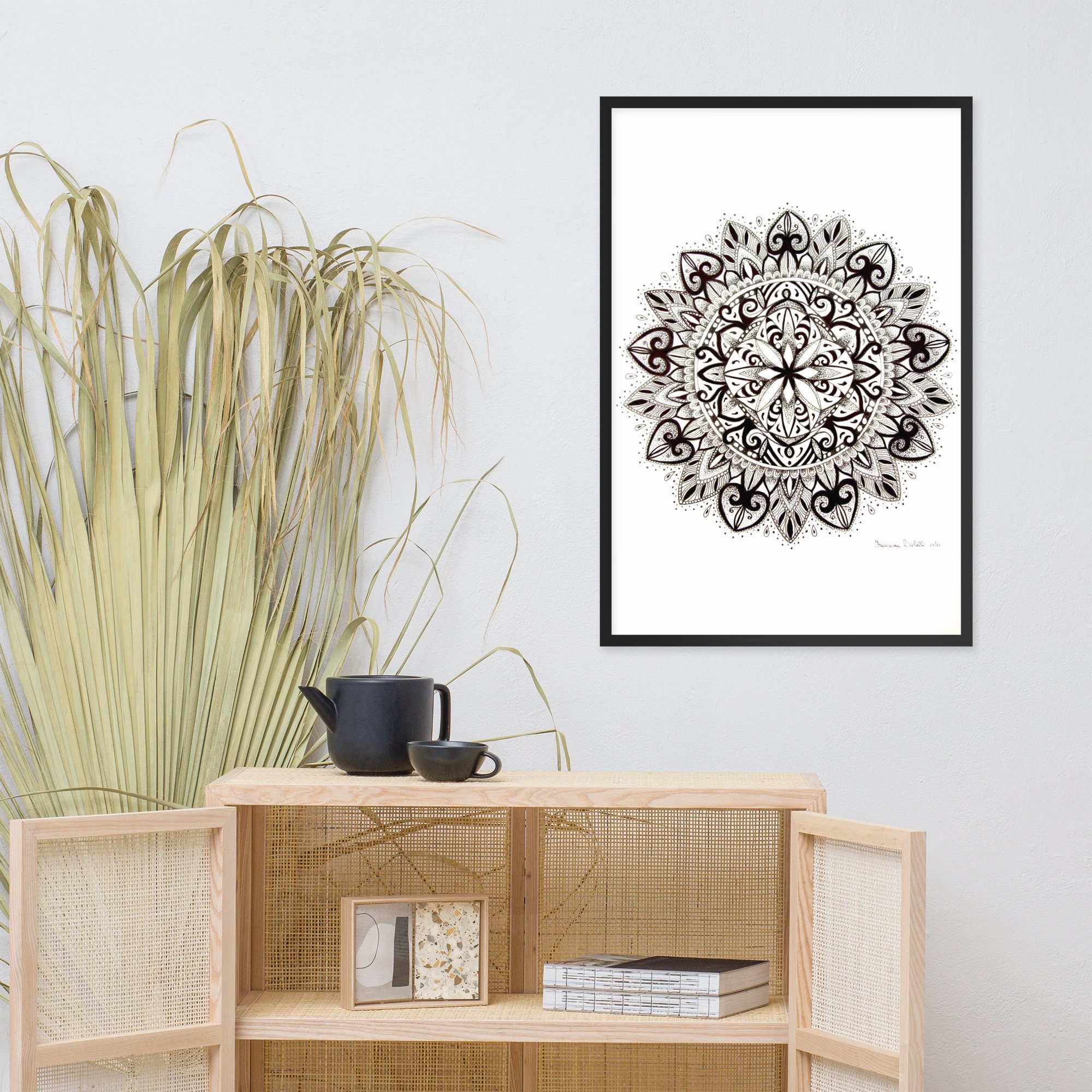 Mandala Wall Art Framed Poster Mandala Ready to Hang - Etsy