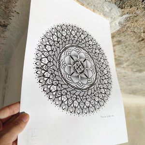 Mandala Drawing Hand Drawing Mandala Original Mandala Picture Sacred ...