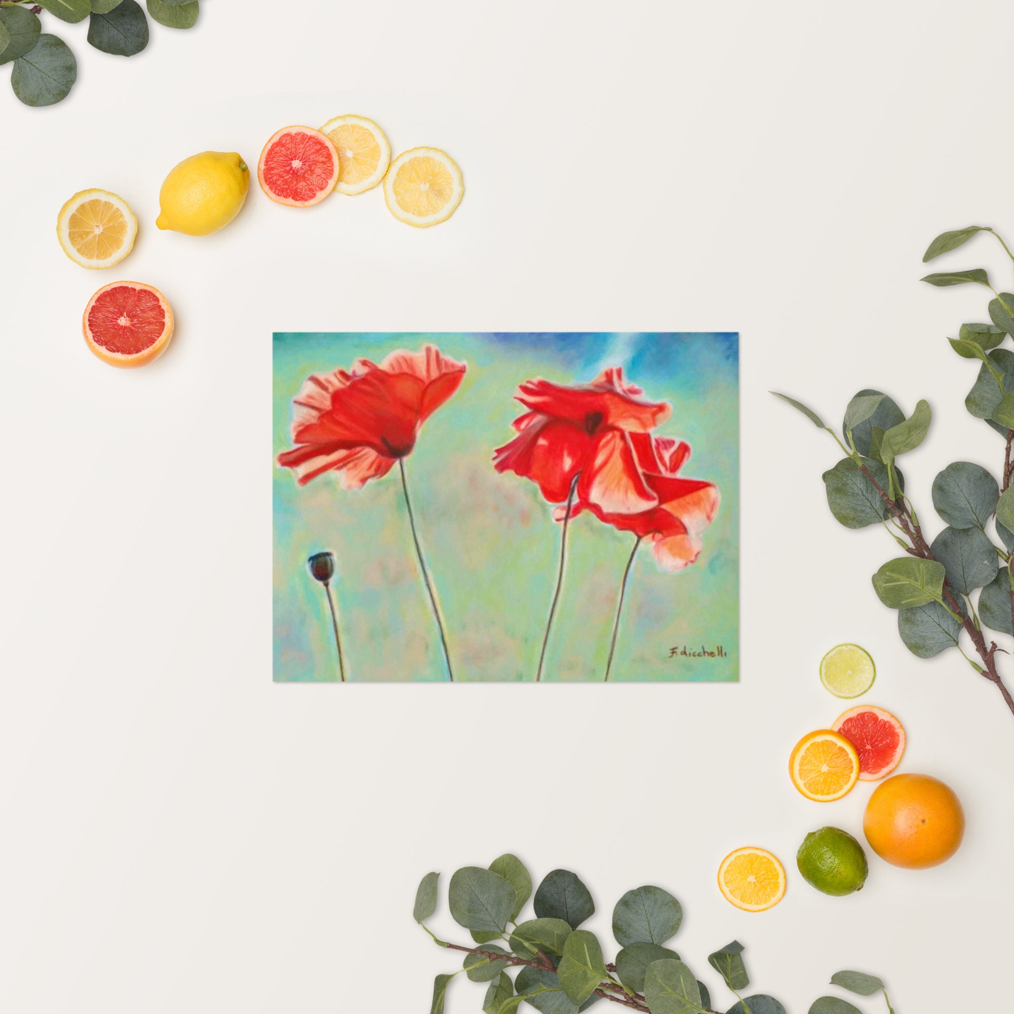 Poppy Fine Art Print Floral Poster Original Drawing Soft - Etsy