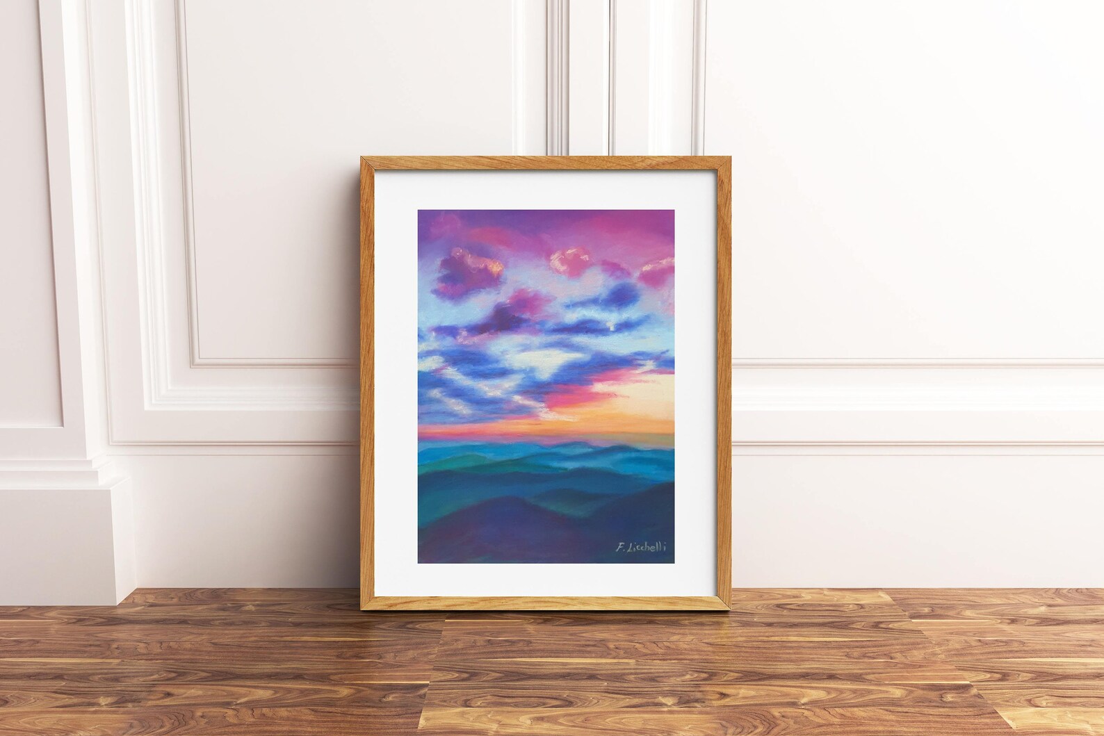 Sunset Poster Landscape Print Original Soft Pastels Drawing - Etsy