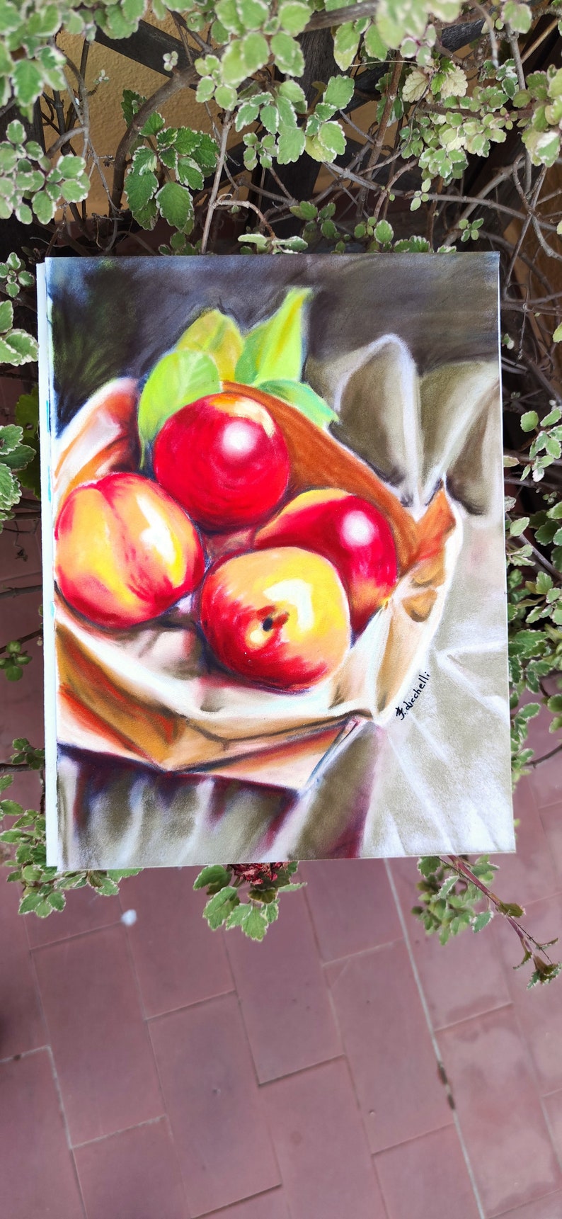 Peach Drawing Peach Painting Soft Pastel Art Original Summer Fruit ...