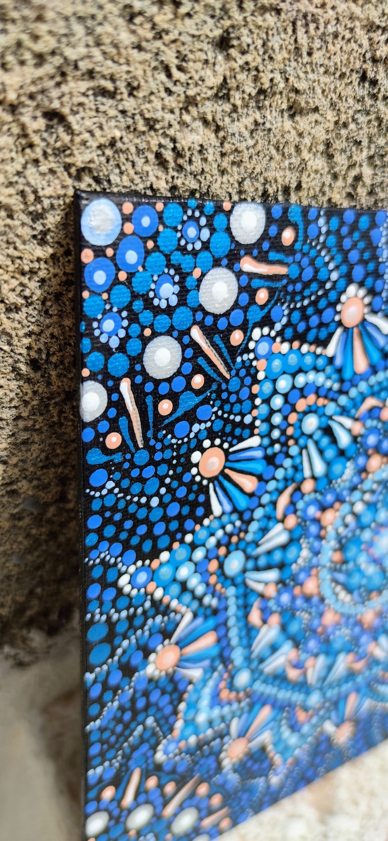 Blue Dot Mandala Original Painting Acrylics on Canvas Board Mandala ...