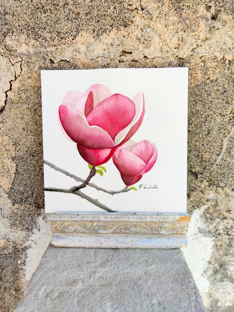 Magnolia Watercolor Original Painting, Magnolia Flowers Watercolor ...