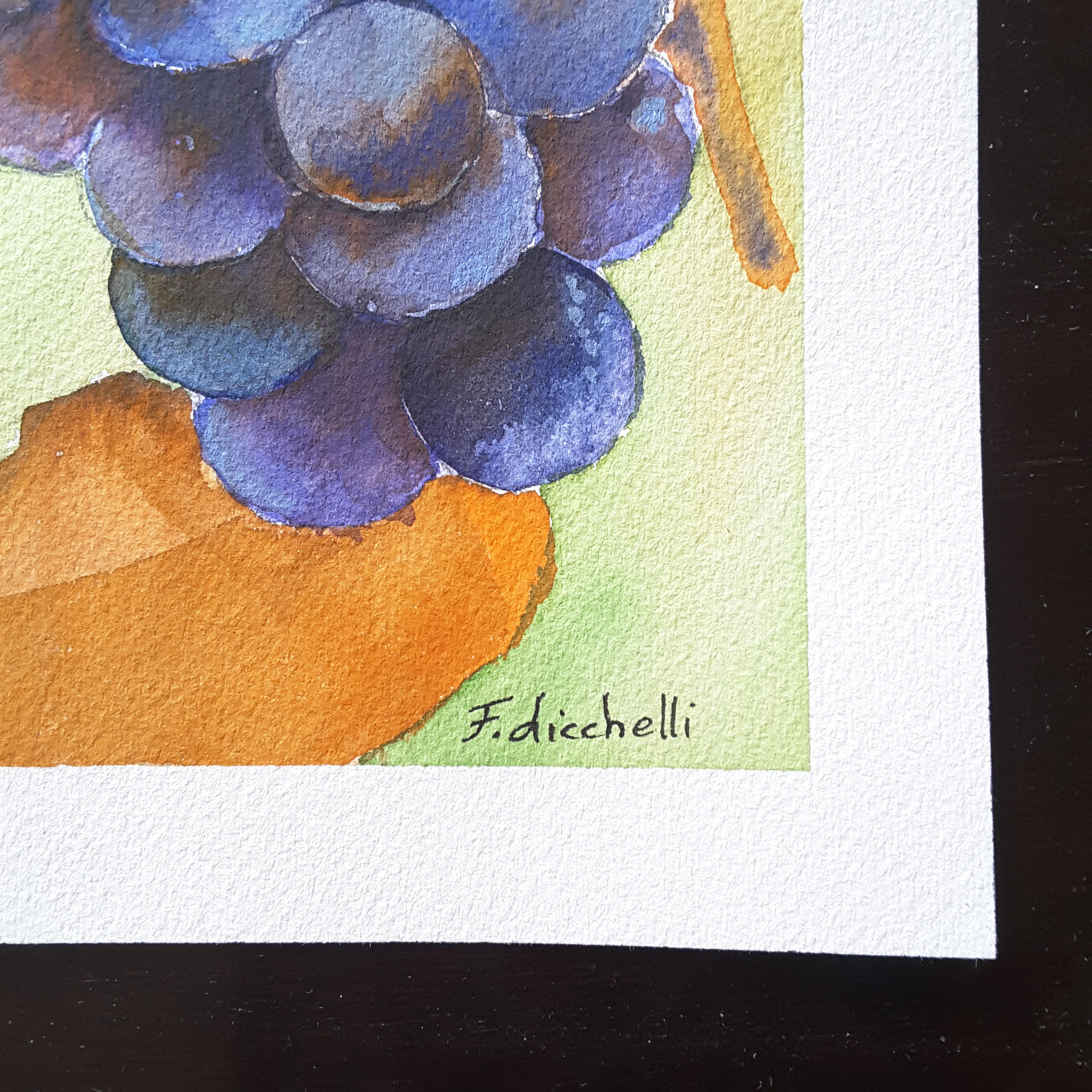 Blue Grape Watercolor, Fruit Original Painting, Kitchen Decor Wall ...