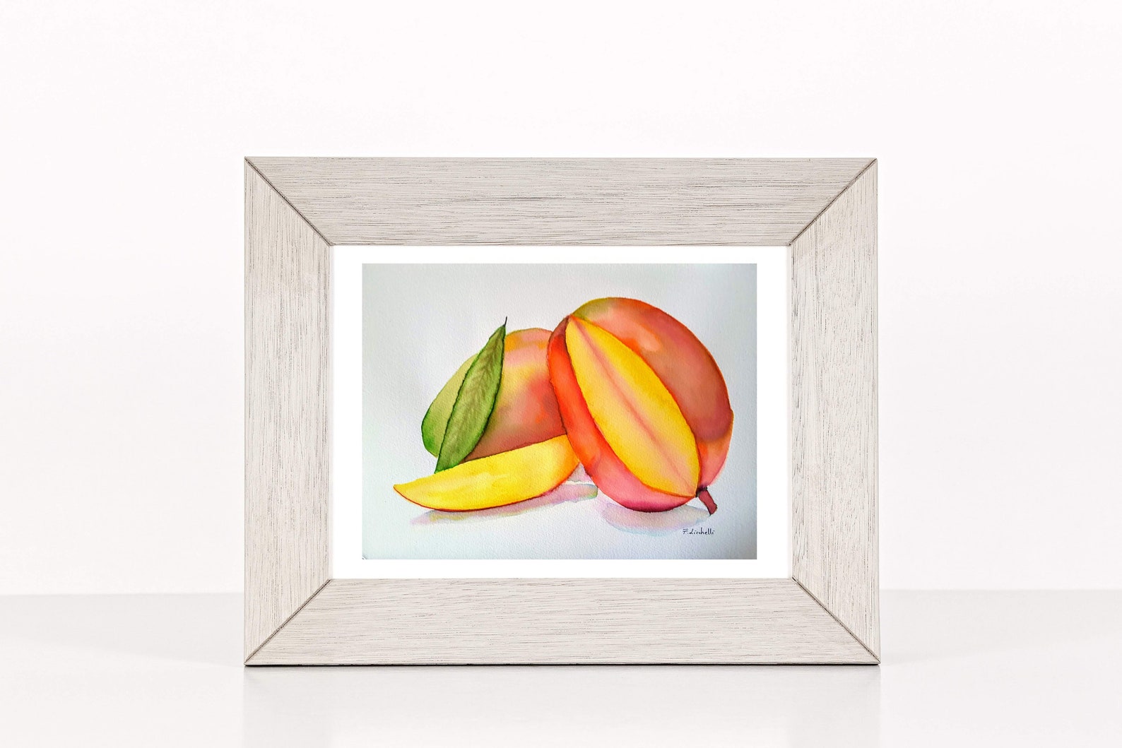 Mango Watercolor Original Painting, Tropical Fruit Painting, Kitchen ...