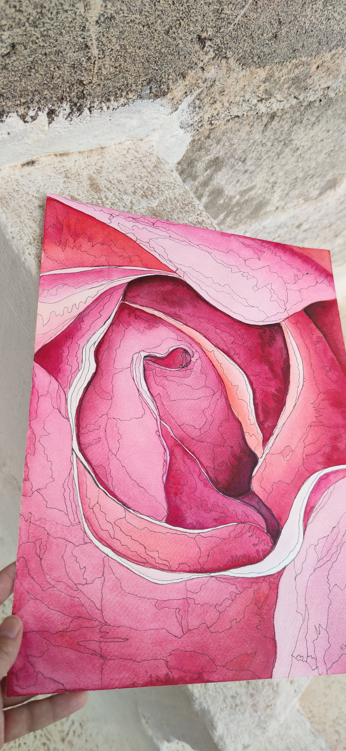 Macro Rose Abstract Red Rose Abstract Watercolor Ink Painting 30x40 Cm ...