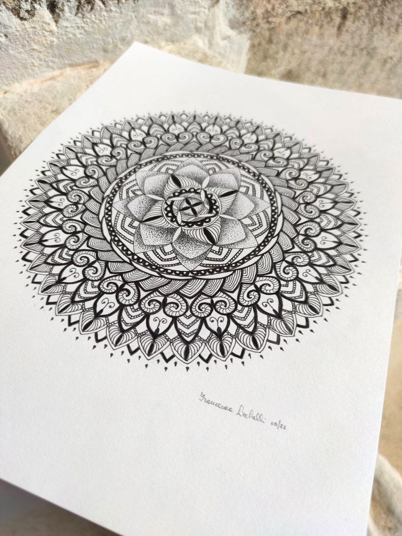 Mandala Drawing Hand Drawing Mandala Original Mandala Picture Sacred ...