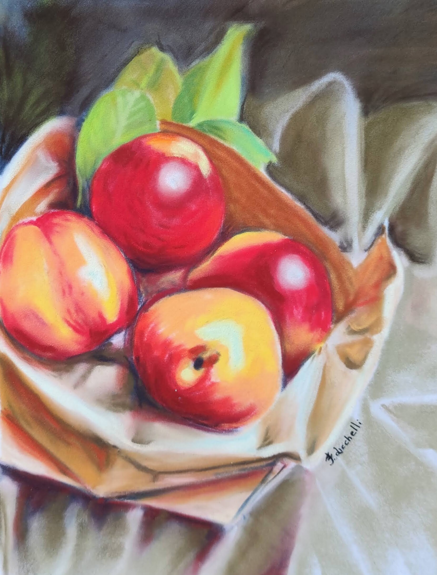 Peach Drawing Peach Painting Soft Pastel Art Original Summer Fruit ...