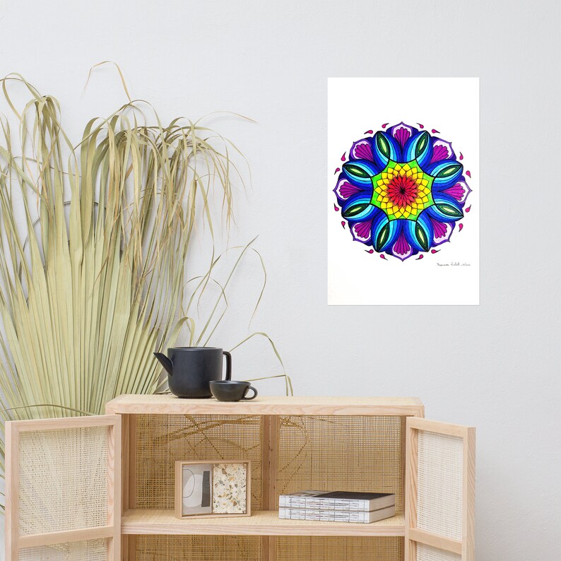 Ink Mandala Drawing Colored Pencils Mandala Rainbow Mandala - Etsy