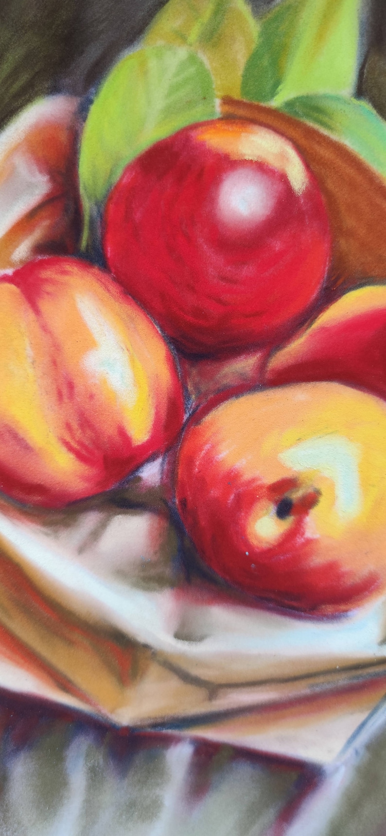 Peach Drawing Peach Painting Soft Pastel Art Original Summer Fruit ...
