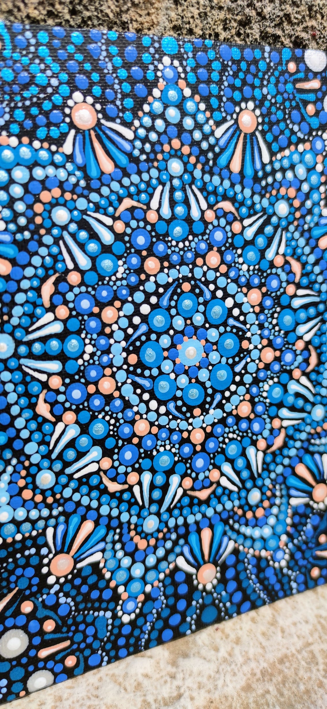 Blue Dot Mandala Original Painting Acrylics on Canvas Board Mandala ...