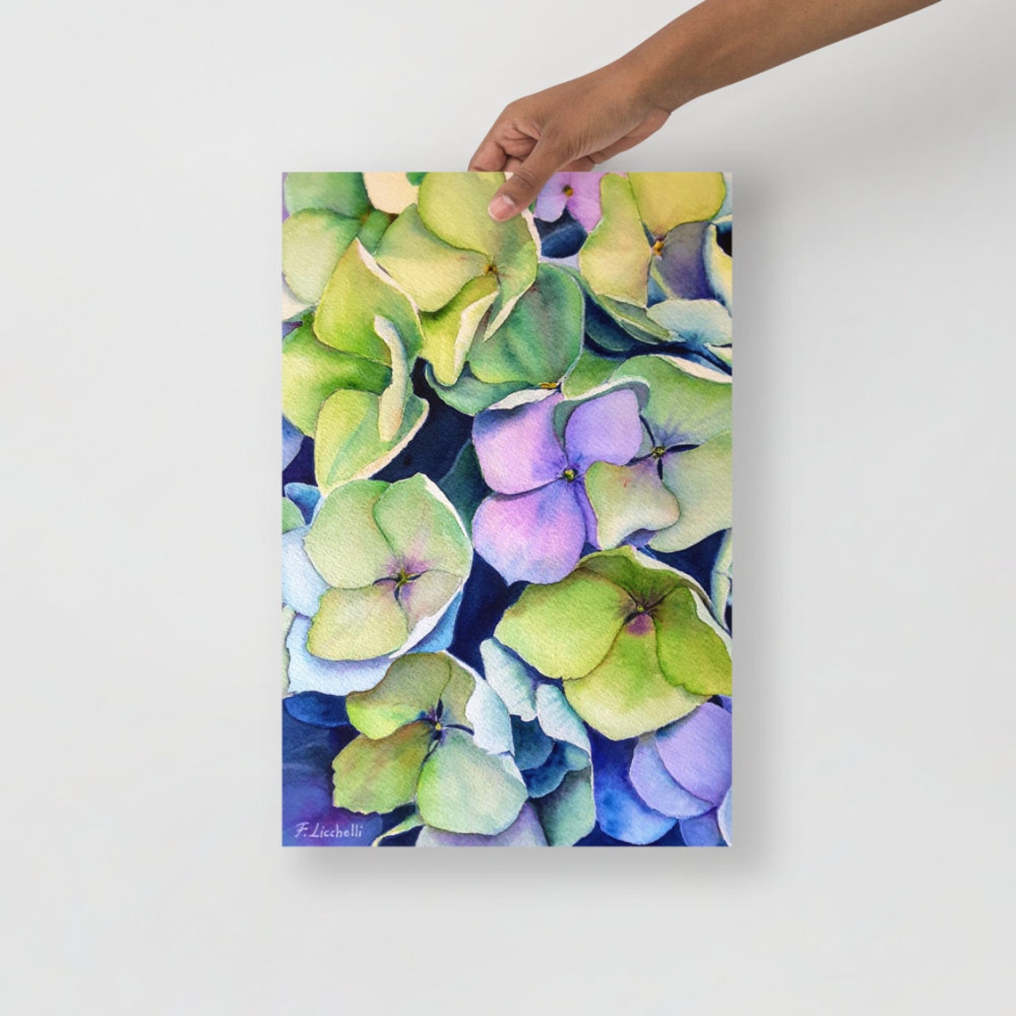 Hydrangea Poster Original Watercolor Print Vertical Print - Etsy