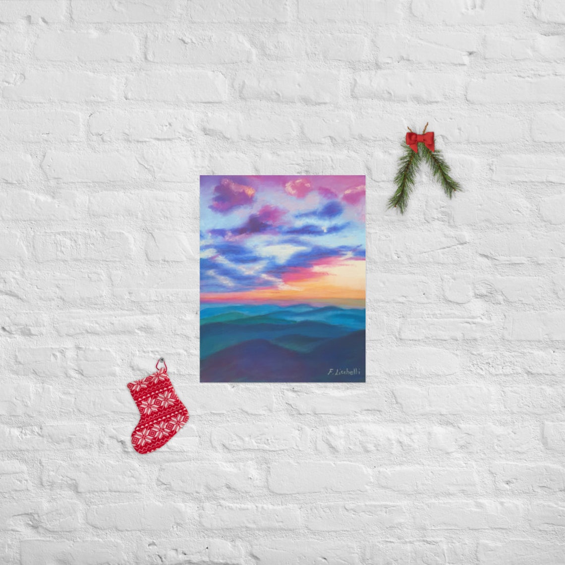 Sunset Poster Landscape Print Original Soft Pastels Drawing - Etsy