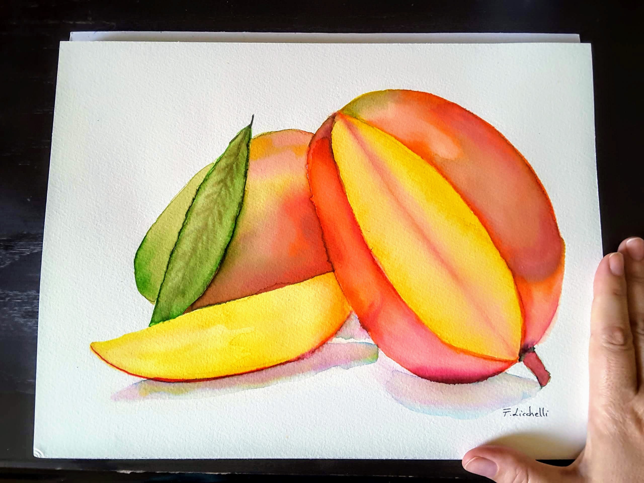 Mango Watercolor Original Painting, Tropical Fruit Painting, Kitchen ...
