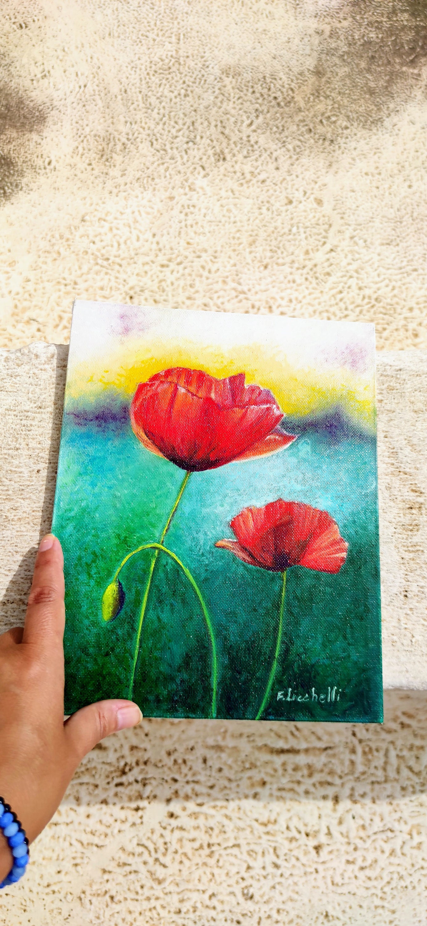 Poppy Oil on Canvas Poppy Painting Original Floral Painting Canvas Oil ...