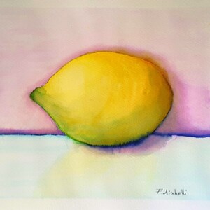 Lemon Watercolor Painting Still Life Painting Yellow Single - Etsy