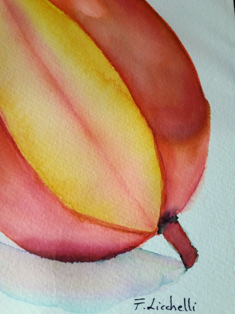 Mango Watercolor Original Painting, Tropical Fruit Painting, Kitchen ...