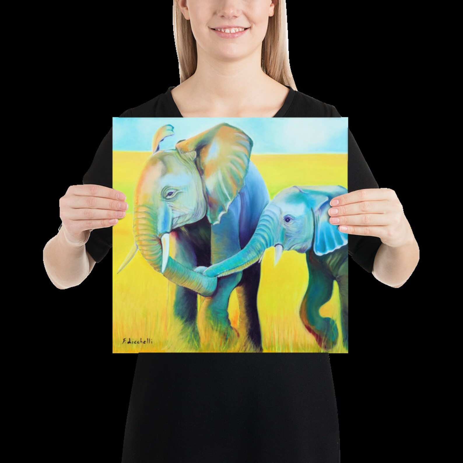 Elephant Poster Print Original Print Elephant Family Nursery - Etsy