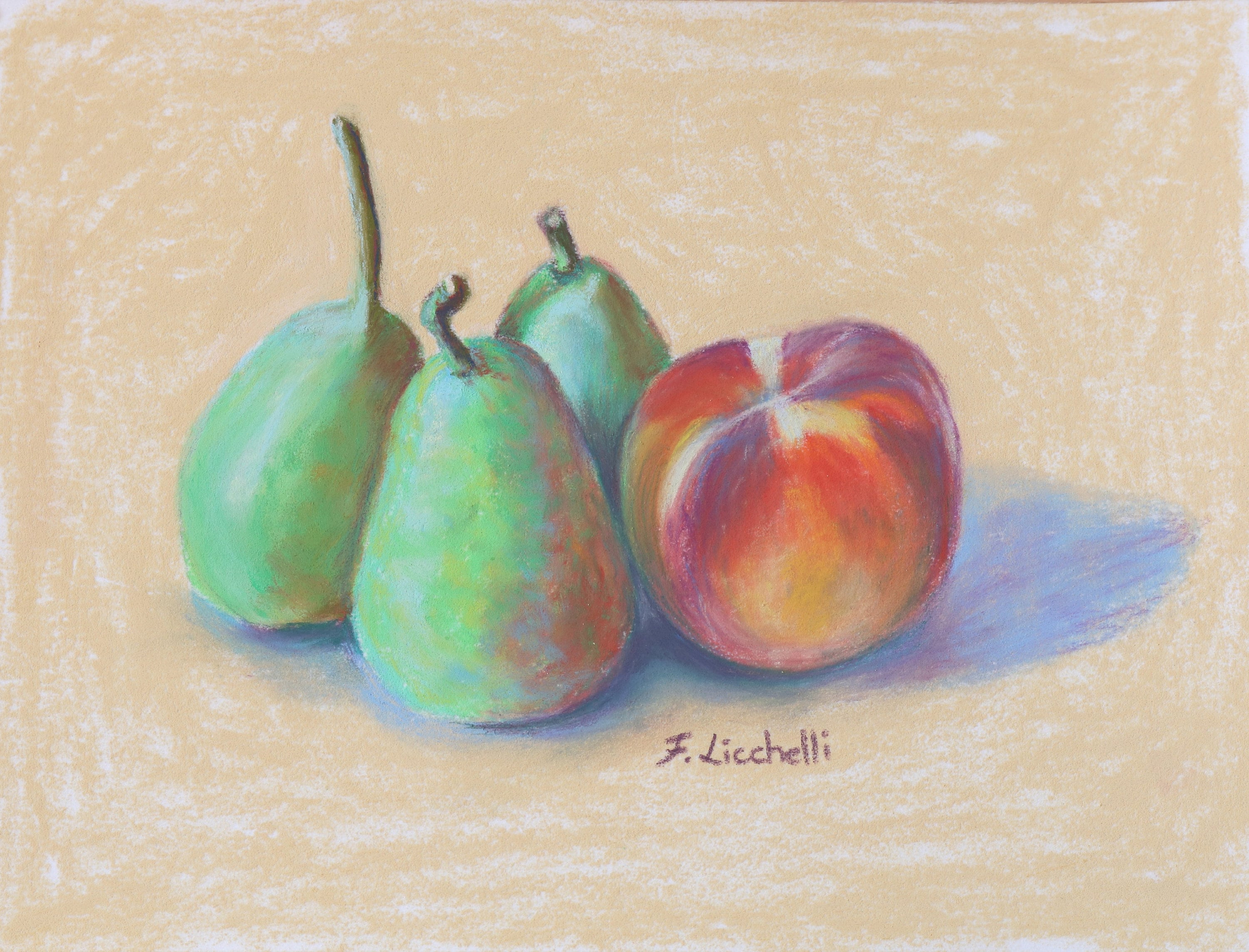 Soft Pastel Drawings Of Fruits
