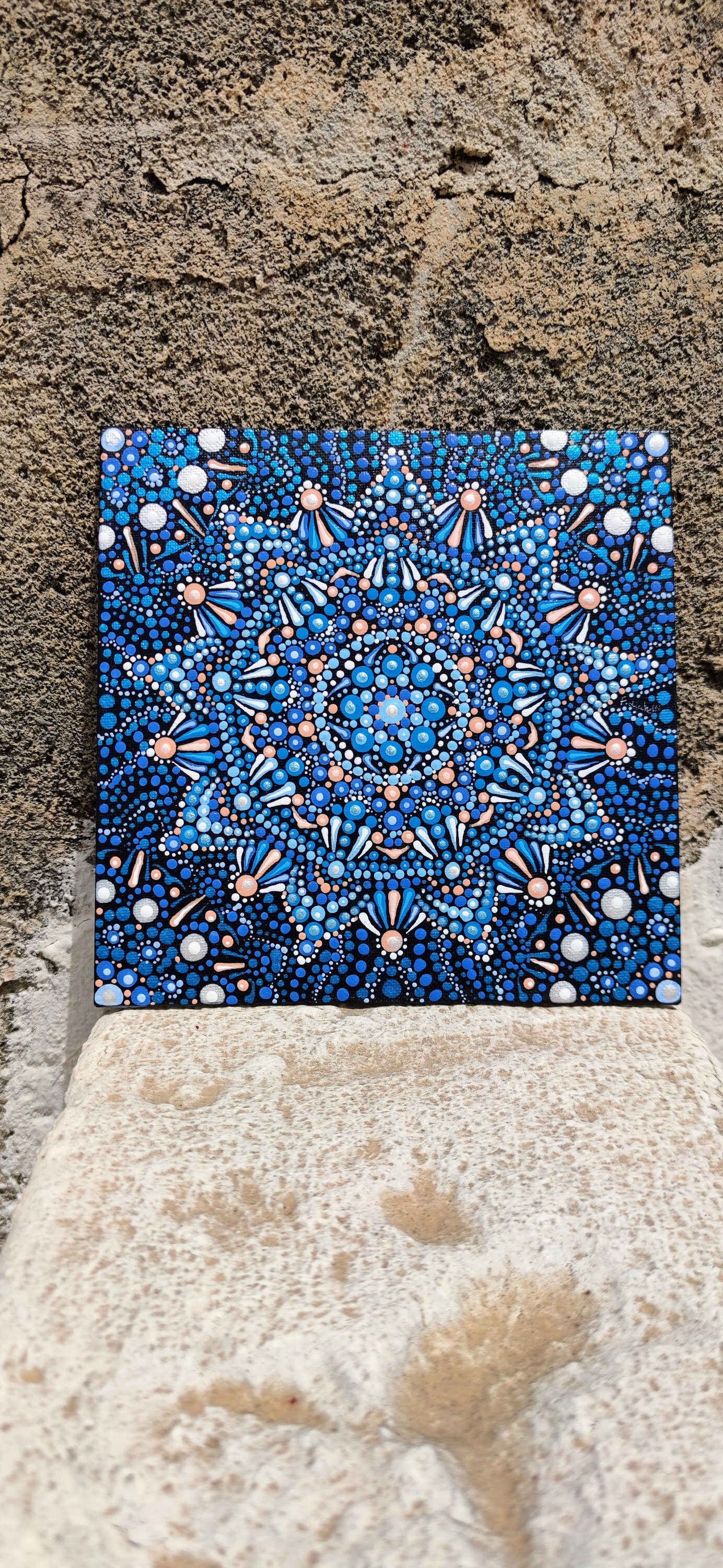 Blue Dot Mandala Original Painting Acrylics on Canvas Board Mandala ...
