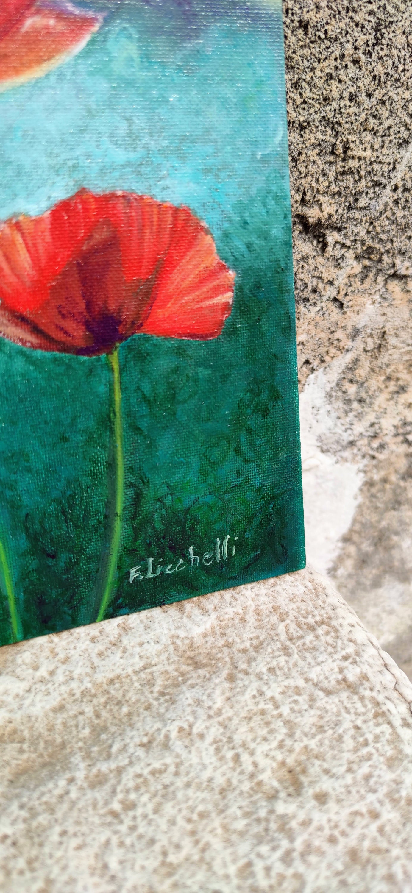 Poppy Oil on Canvas Poppy Painting Original Floral Painting Canvas Oil ...
