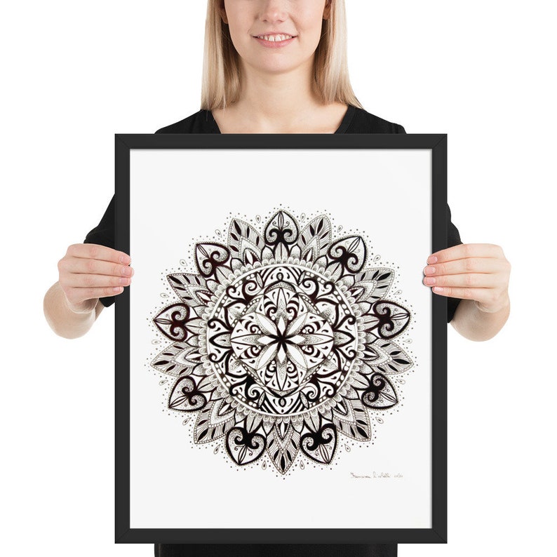 Mandala Wall Art Framed Poster Mandala Ready to Hang - Etsy