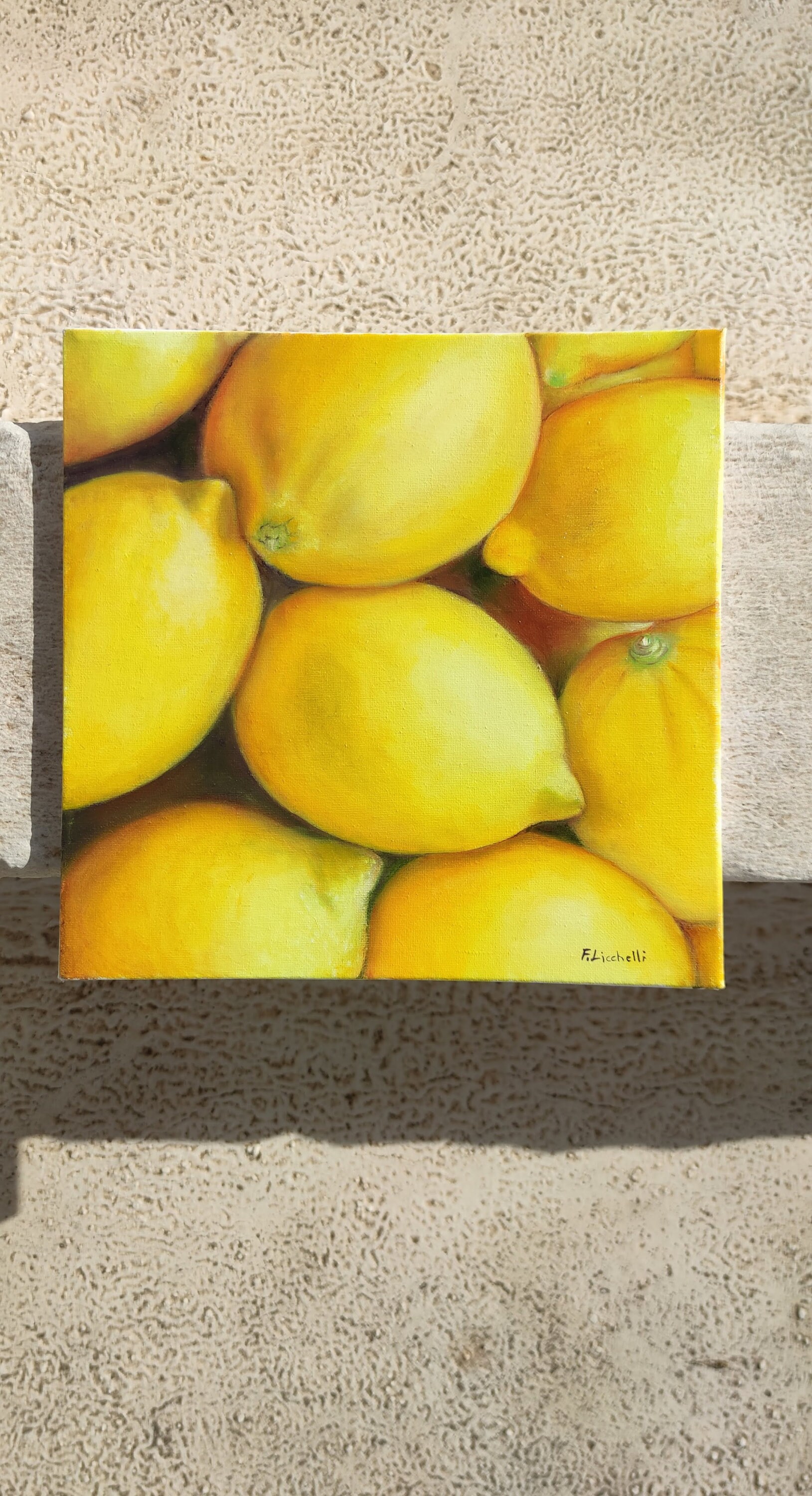 Lemon Oil Painting Lemon Oil on Canvas Still Life Painting Oil Square ...