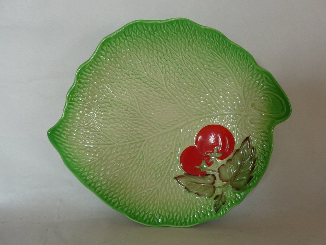 Mid Century Crown Devon English Pottery Serving Plate Featuring a Leaf ...