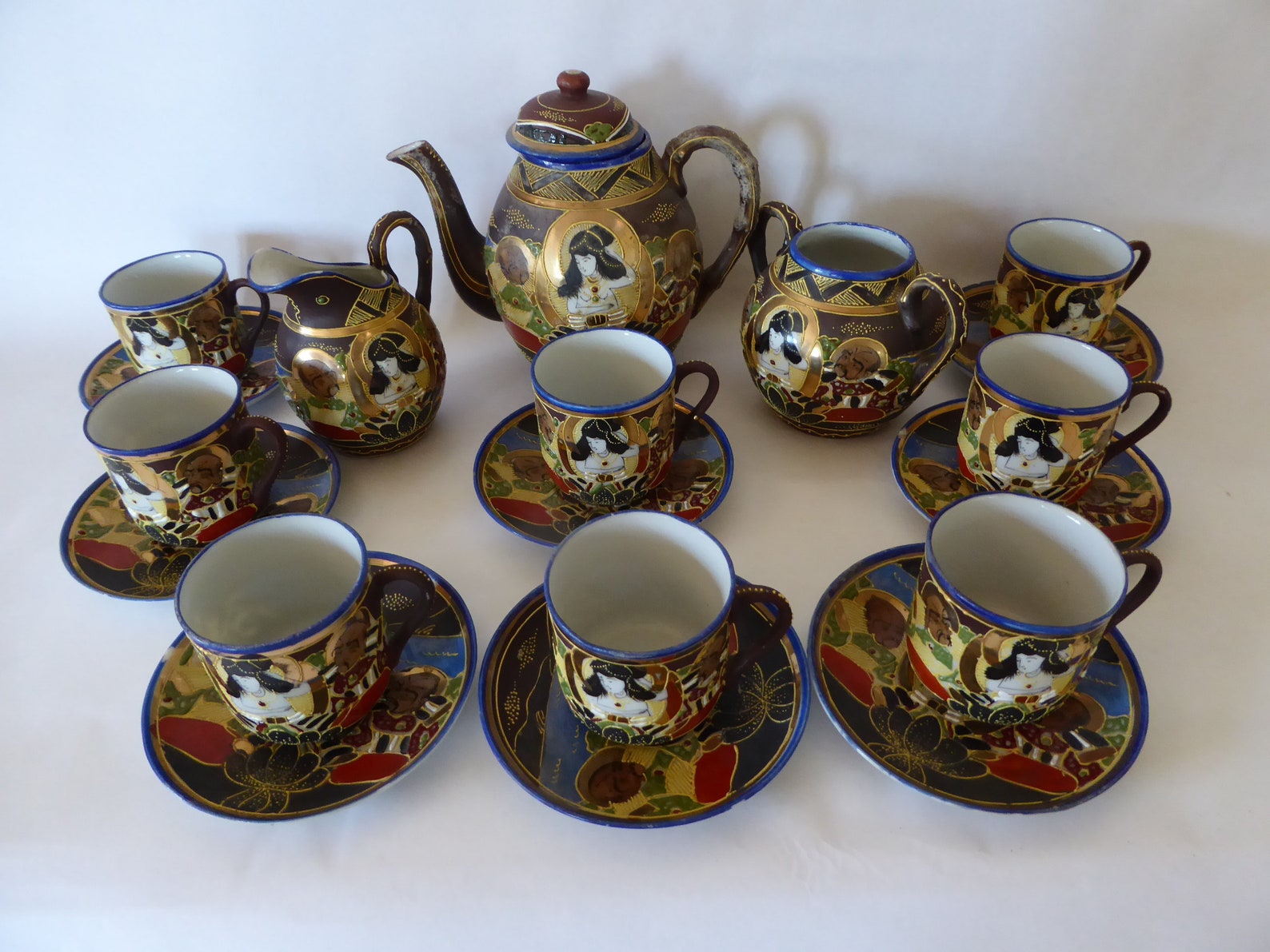 Japanese Porcelain 20 Piece Tea Set by Maruni and Co From Kobe Japan ...