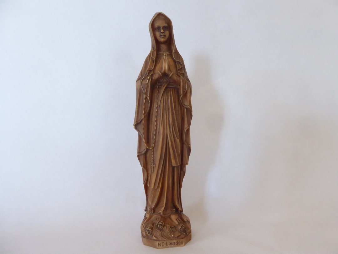Resin Moulded Notre Dame Our Lady Statue Souvenir of Lourdes 0421015 ...
