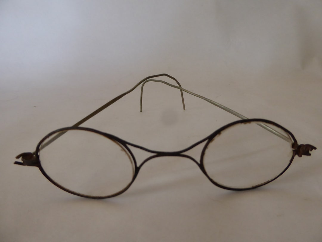 Antique French Spectacles Glasses With Wire Arms in Wooden Case 0122028 ...