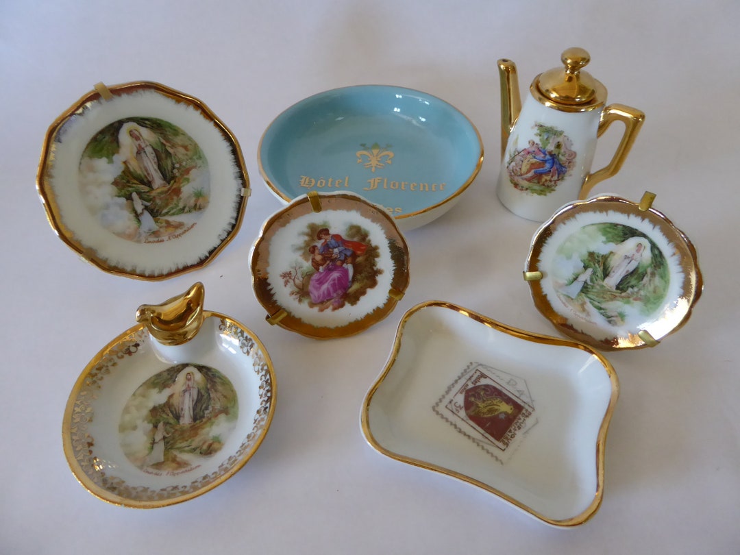 Collection of Vintage French Souvenirs From Lourdes Including Pin ...