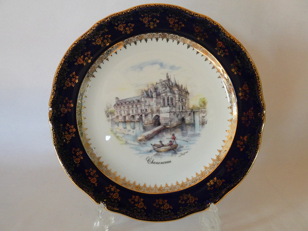 Vintage Mid Century Decorative Wall Plate by Castel Limoges 22K Gold ...