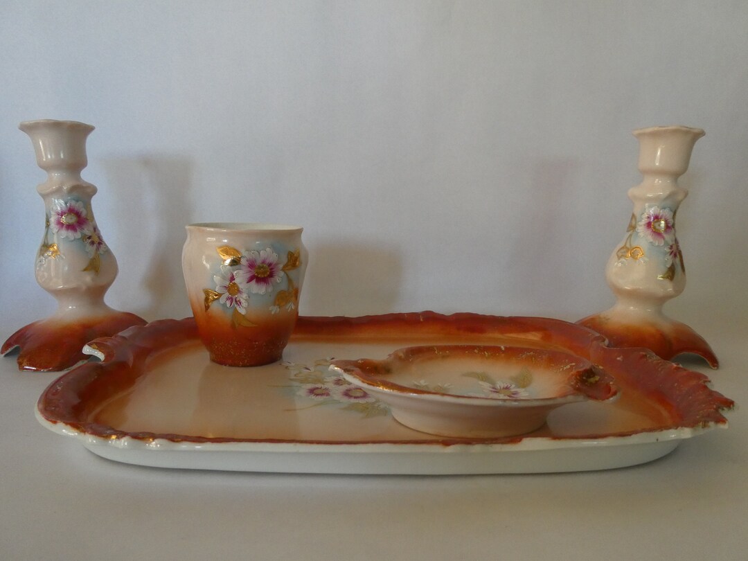 Antique Burnt Orange Colour Ceramic Dressing Table Set 0723020-2713 ...