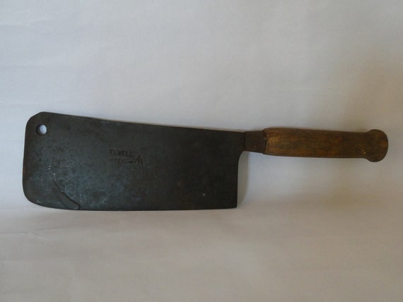 Vintage French Butchery Utensil Meat Cleaver Wooden Handle - Etsy