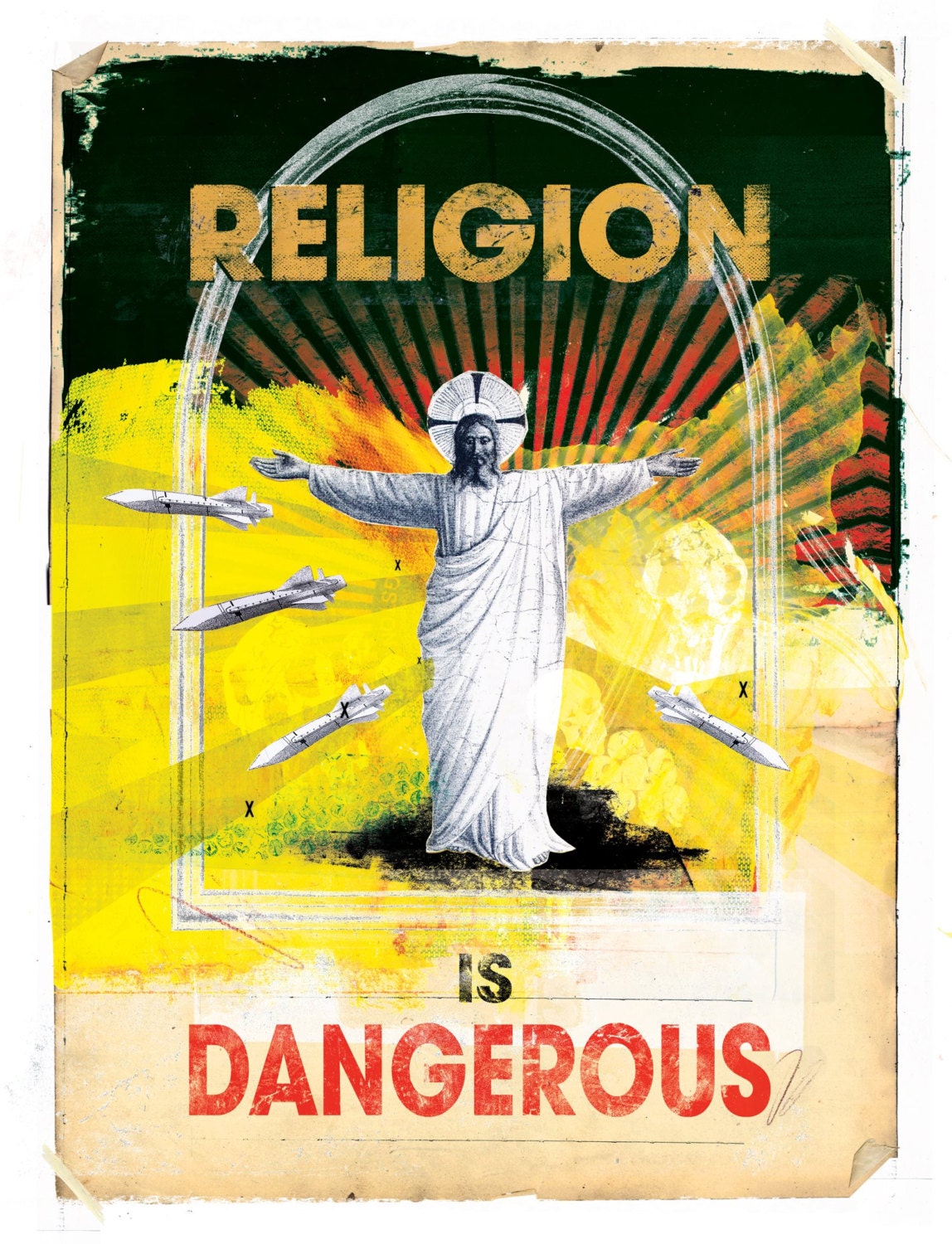 Religion is Dangerous Propaganda Stencil Street Art Style - Etsy